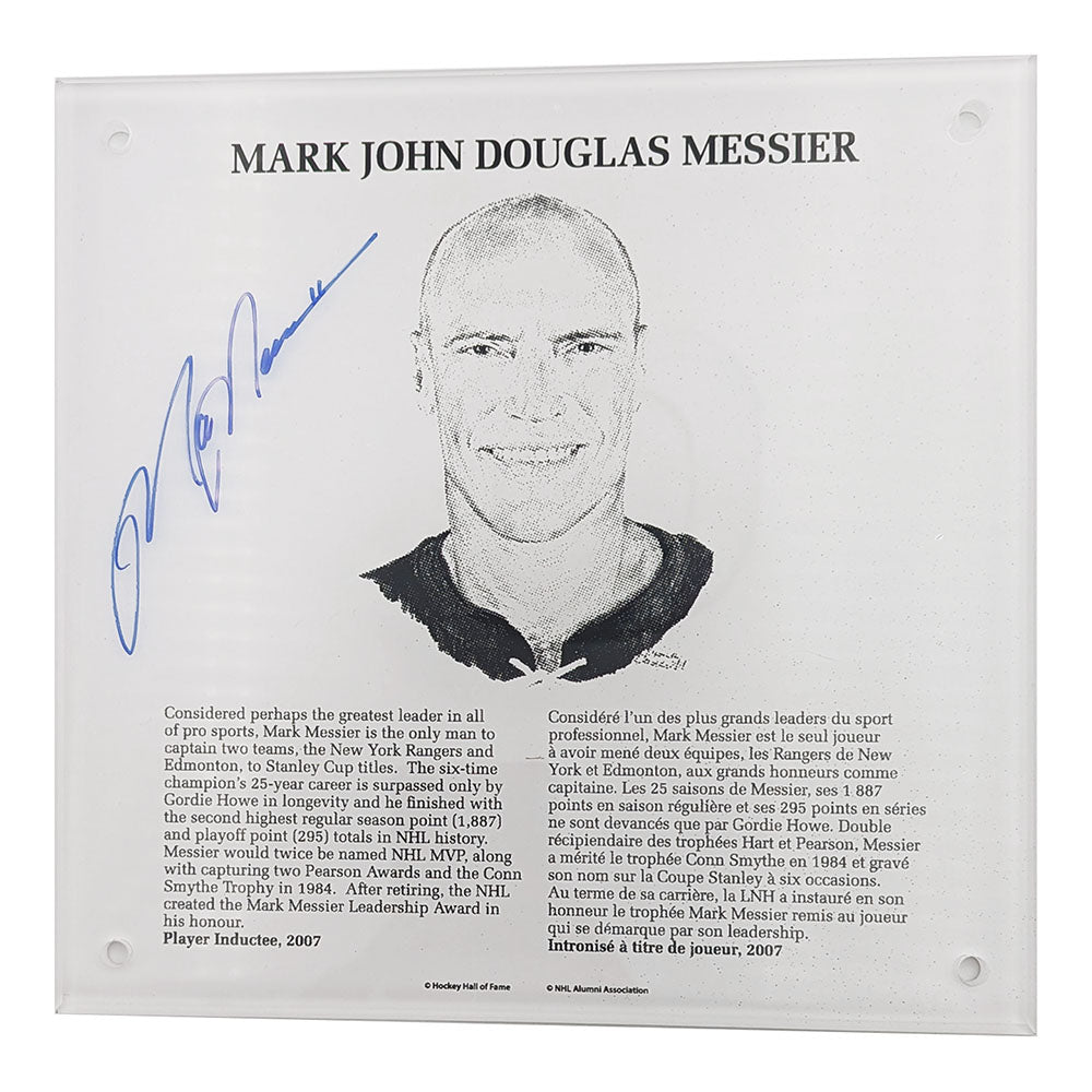Mark Messier Autographed NHL Legends HOF Plaque – Frozen Pond