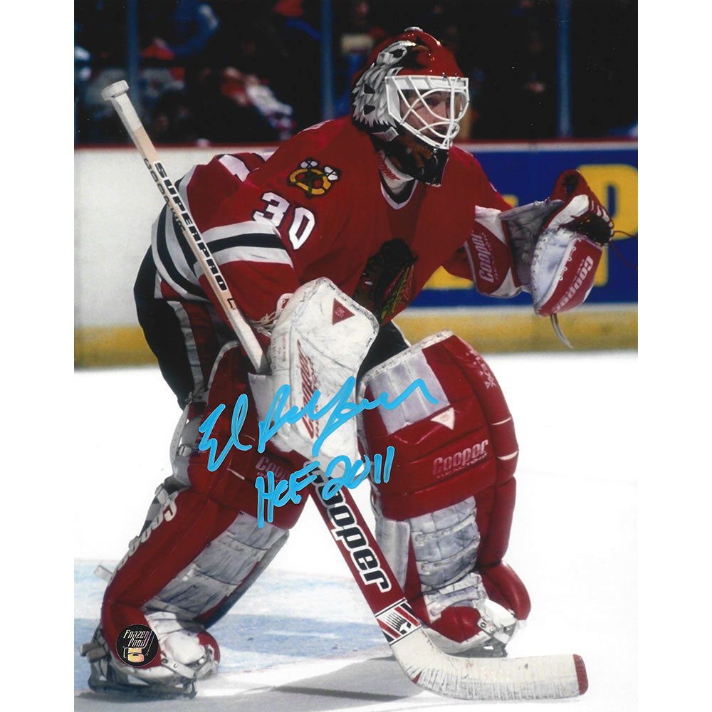 Ed Belfour Autographed Chicago Blackhawks 8X10 Photo (Baby Blue ...