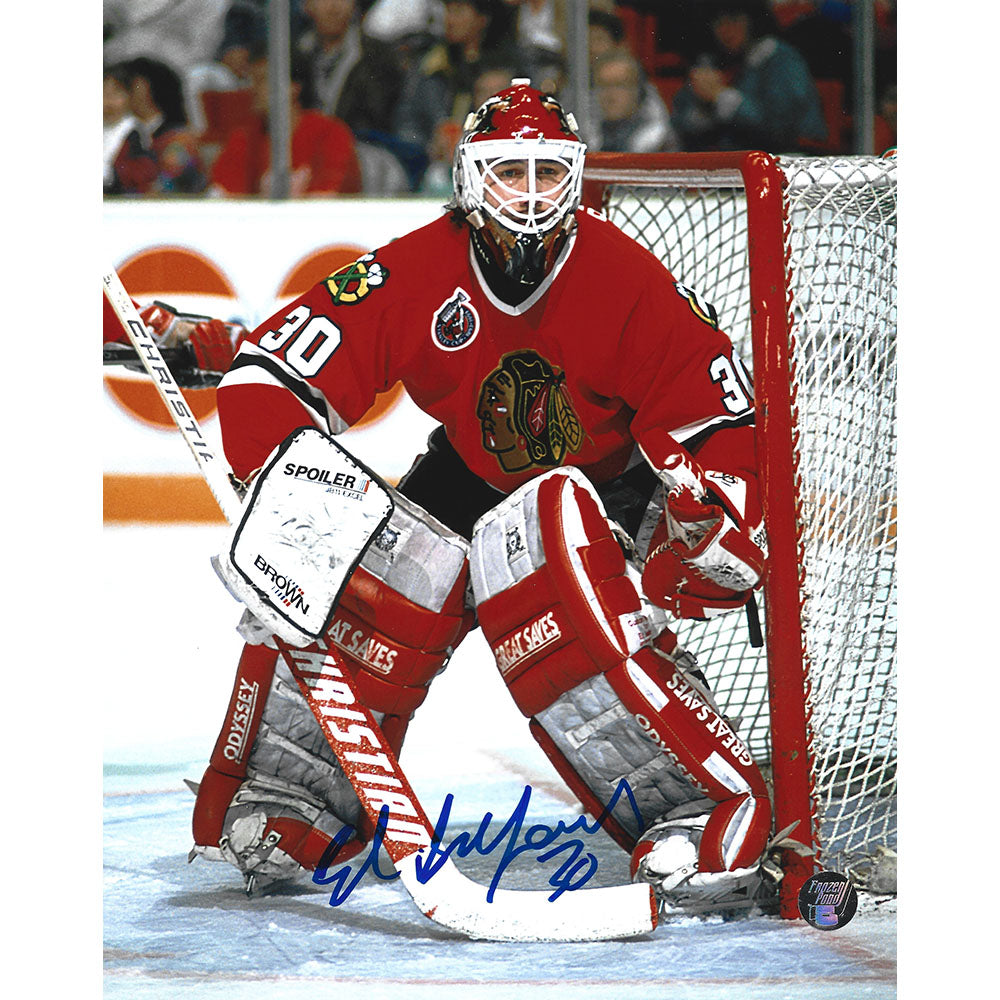 Ed Belfour Autographed Chicago Blackhawks 8X10 Photo – Frozen Pond