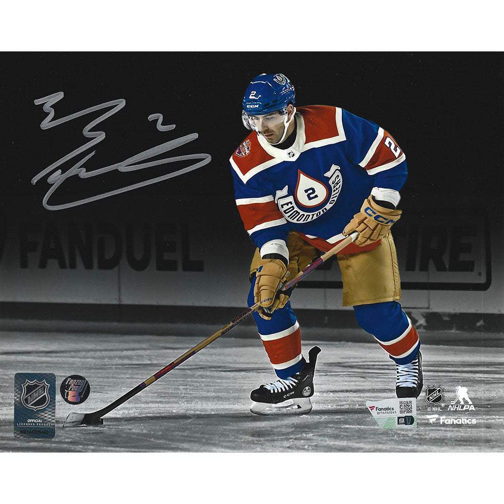 Evan Bouchard Autographed Edmonton Oilers 8X10 Photo – Frozen Pond