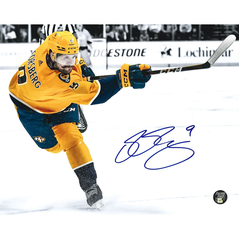Filip Forsberg Autographed Nashville Predators 8X10 Photo (B+W Backgro ...