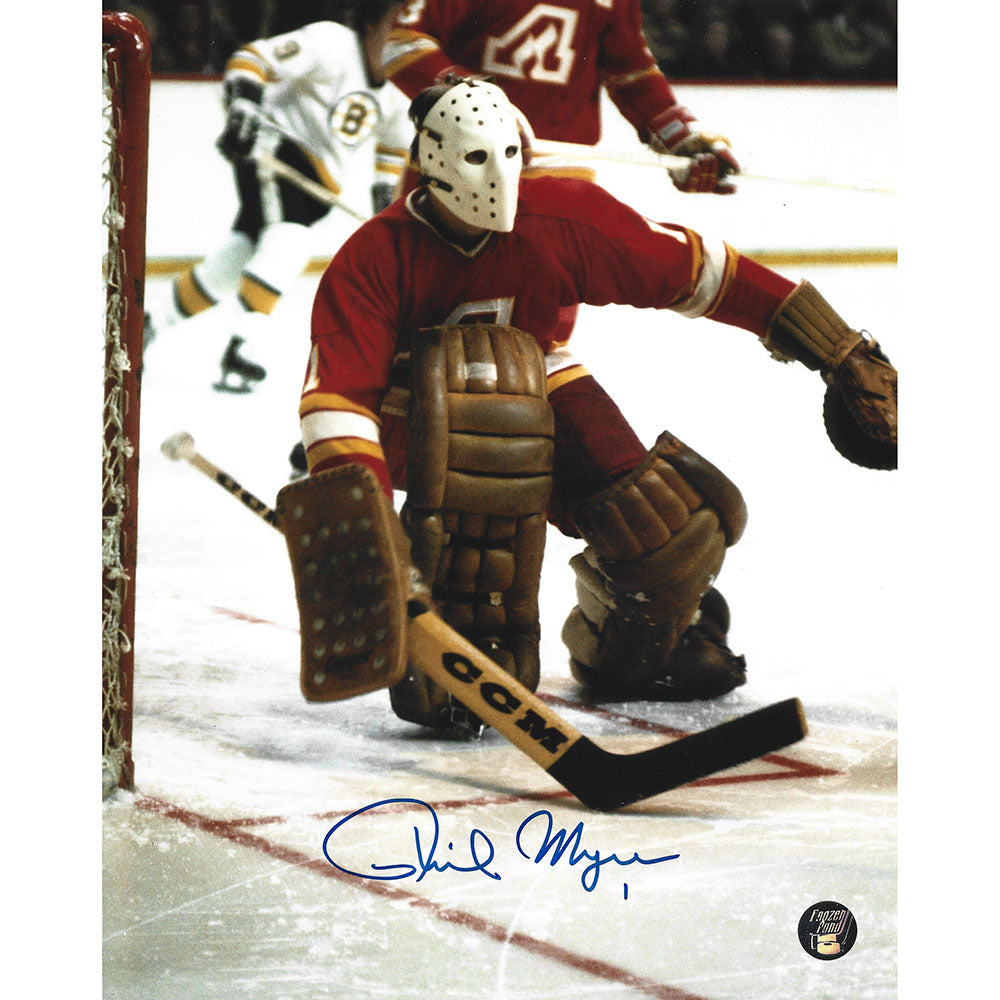 Phil Myre Autographed Atlanta Flames 8X10 Photo (vs. Boston) – Frozen Pond