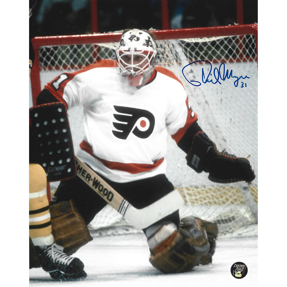 Phil Myre Autographed Philadelphia Flyer 8X10 Photo – Frozen Pond