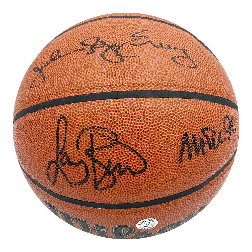 Larry Bird/Julius Erving/Magic Johnson Autographed Wilson Basketball ...