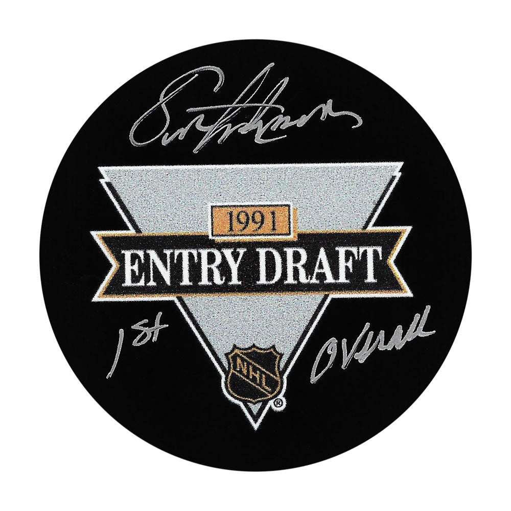 Eric Lindros Autographed 1991 NHL Draft Puck – Frozen Pond