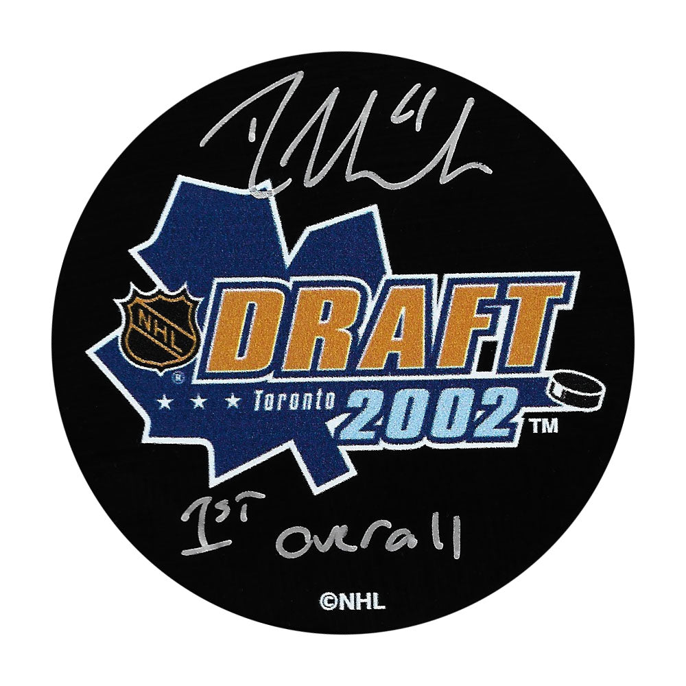 Rick Nash Autographed 2002 NHL Draft Puck w/"1st Overall" – Frozen Pond