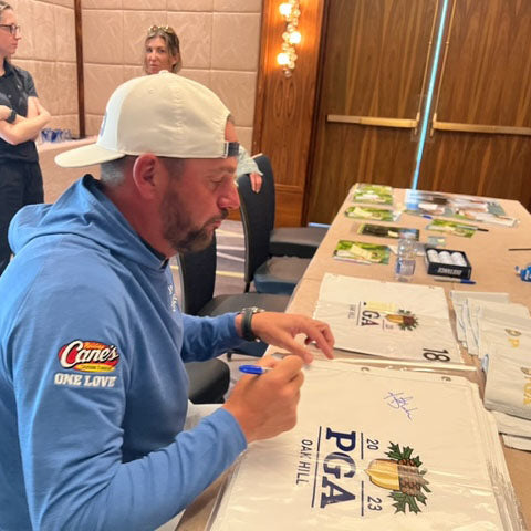 Michael Block Autographed 2023 Embroidered PGA Oak Hill Pin Flag ...