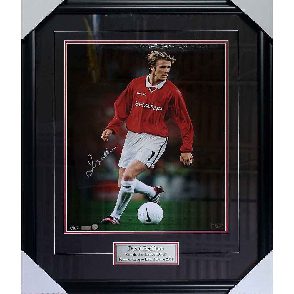 David Beckham Framed Autographed Manchester United 16X20 Photo – Frozen ...