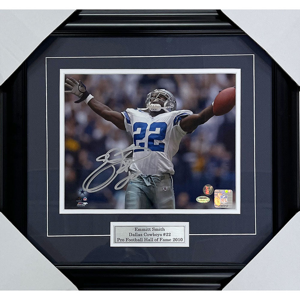 Emmitt Smith Framed Autographed Dallas Cowboys 8X10 Photo – Frozen Pond