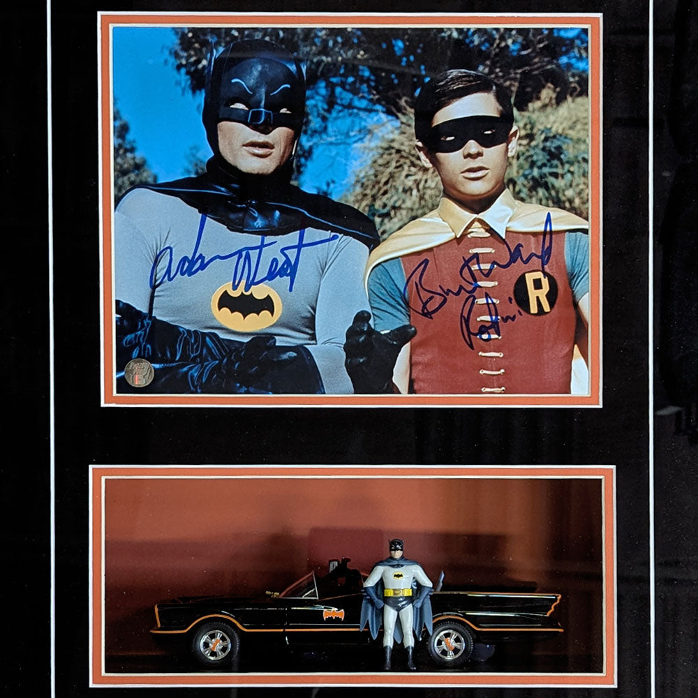 Adam West/Burt Ward Autographed Framed Batmobile Display – Frozen Pond
