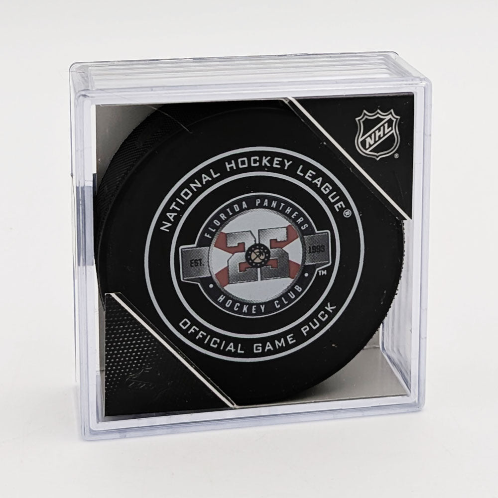 Florida Panthers 25th Anniversary Official Game Model Puck – Frozen Pond