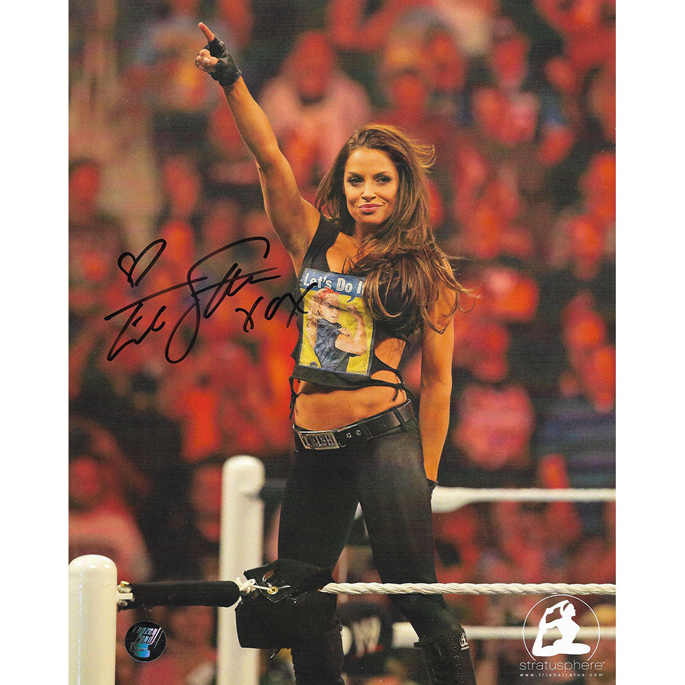 Trish Stratus Autographed WWE 8X10 Photo (Turnbuckle) – Frozen Pond