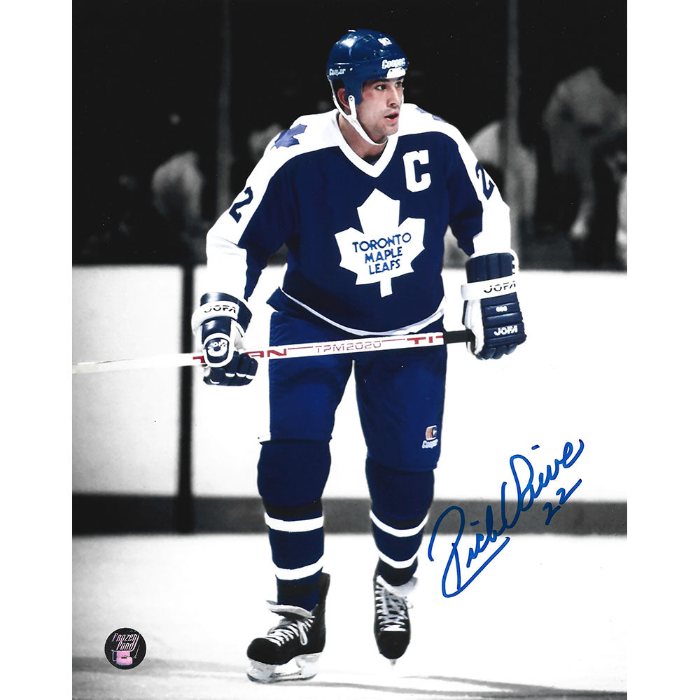 Rick Vaive Autographed Toronto Maple Leafs 8X10 Photo (B+W Background ...